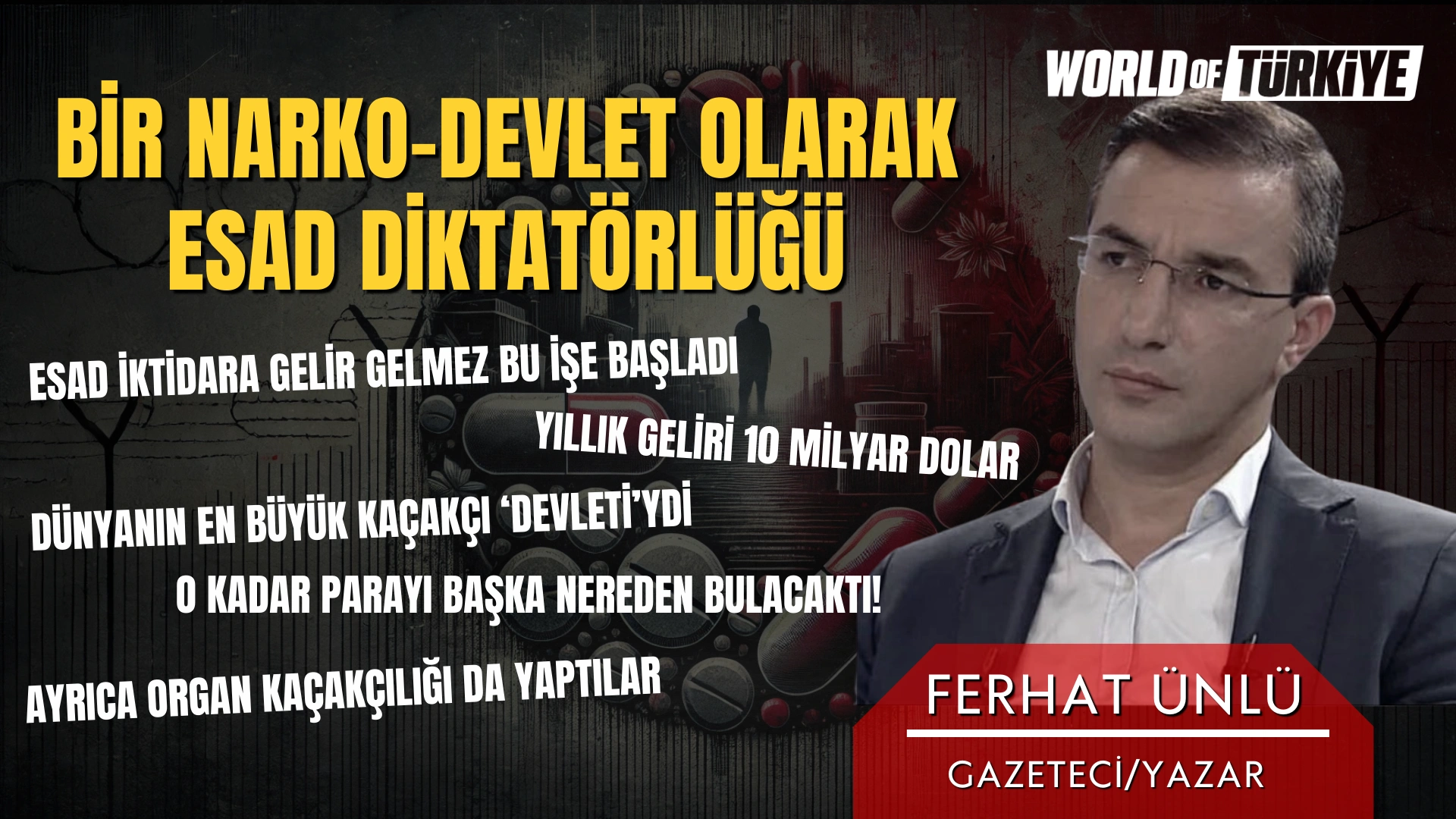 Bir Narko-Devlet Olarak Esad Diktatörlüğü – Ferhat Ünlü - World of Türkiye